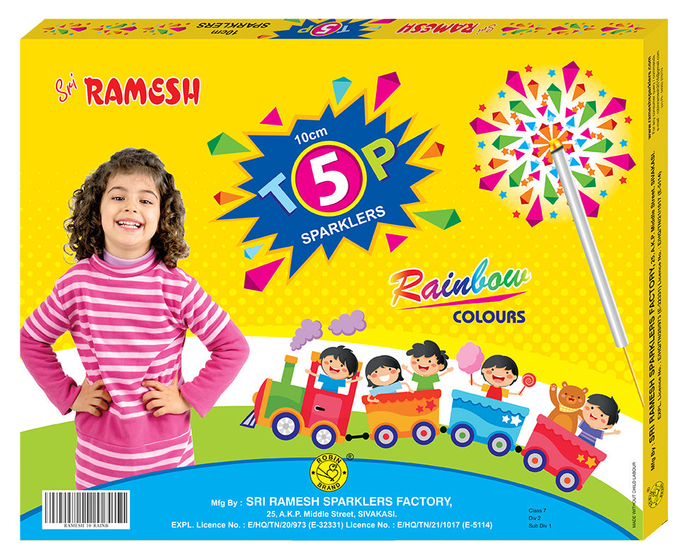 Rainbow Collections - 10 cm Sparklers (Set of 5 Boxes) – Ramesh Sparklers